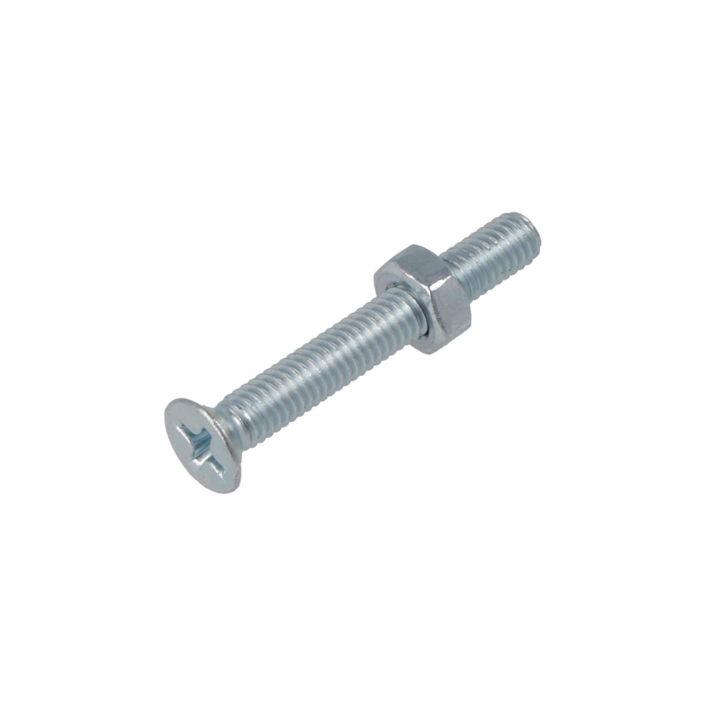 HOMEFIX MACHINE SCREW ZP FH PH-2 + HEX NUT M4X16 (20)