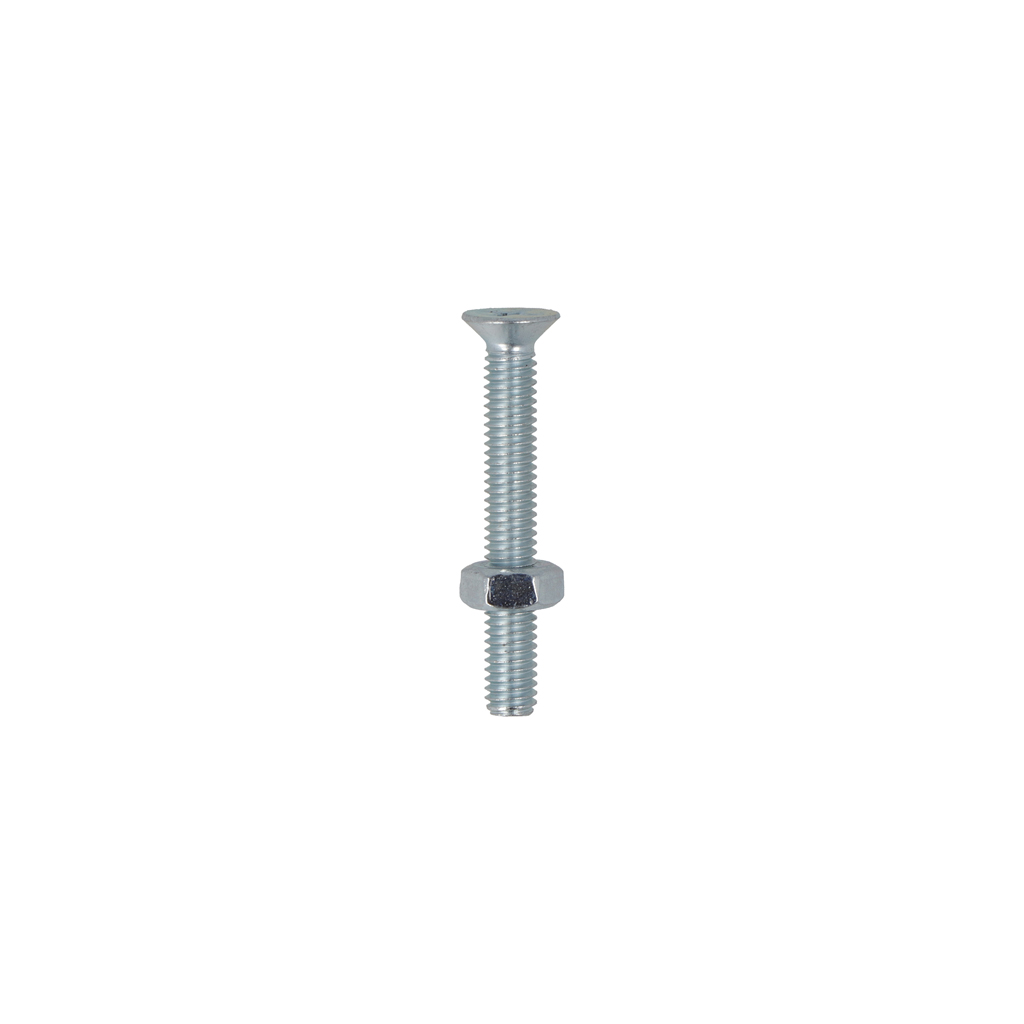 HOMEFIX MACHINE SCREW ZP FH PH-2 + HEX NUT M4X16 (20)